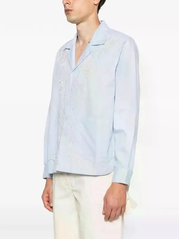 BAZISZT Mord Floral-embroidered Shirt