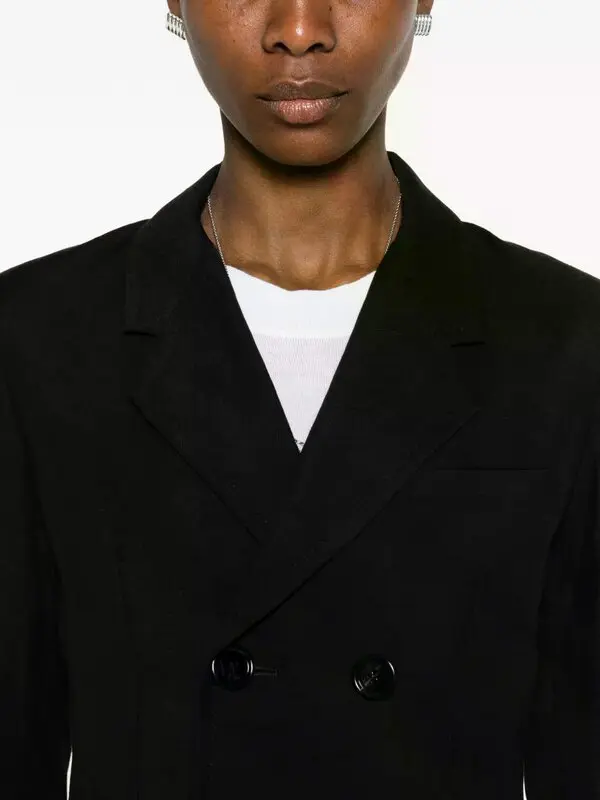 Ami Double-breasted Pocket Blazer - Black