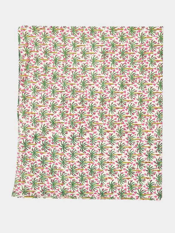 LES-OTTOMANS Tropical Cotton Tablecloth - Multicolour