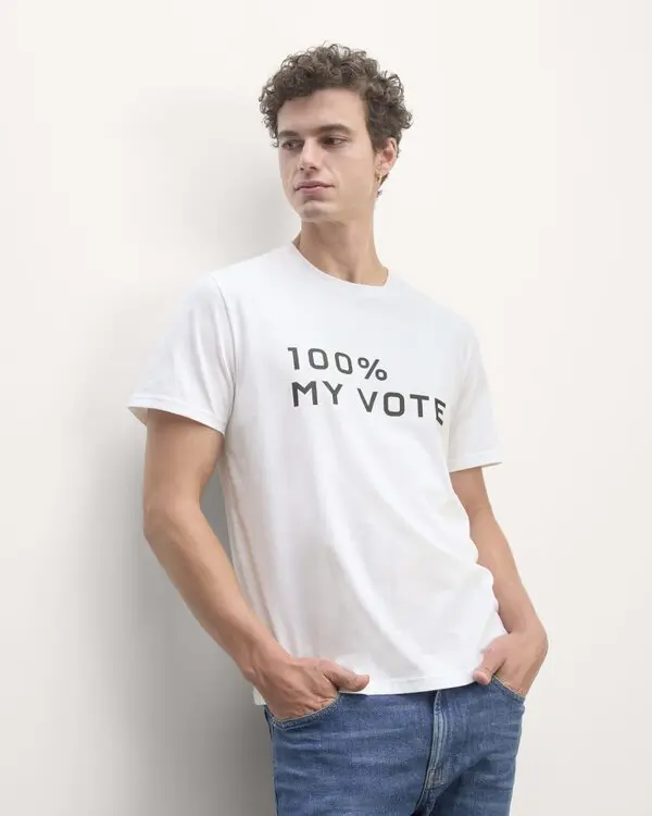 Everlane Essential Cotton Voter Crew T-shirt - White