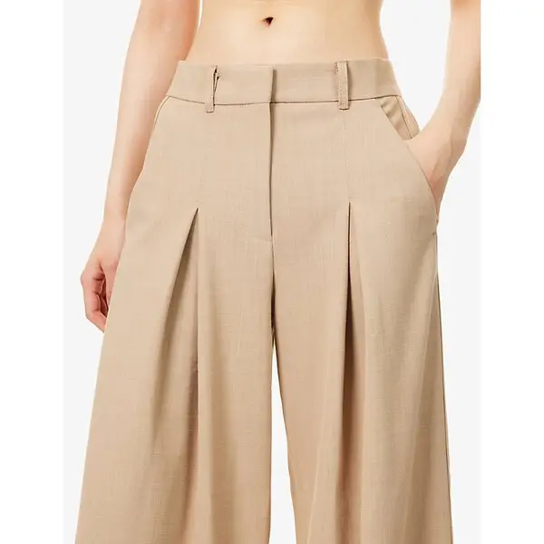 ME+EM Ultimate Wide-leg Pleated Trousers