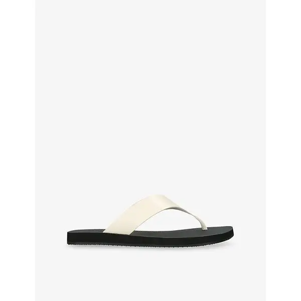 THE ROW Dune Classic Ginza Leather Sandals - White/blk