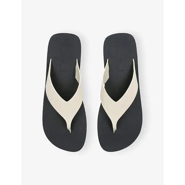 THE ROW Dune Classic Ginza Leather Sandals - White/blk