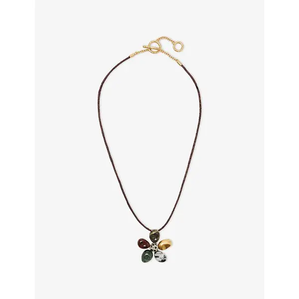 Zimmermann Norma Pendant Macrame 16ct Gold-plated Brass Necklace - Gold Multi