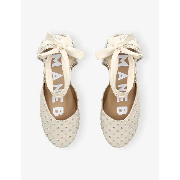 Manebí Cut-out Wedge Espadrilles - Cream