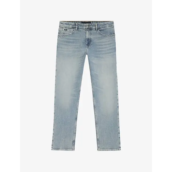 BOSS Faded-wash Slim-leg Denim Jeans - Bright Blue