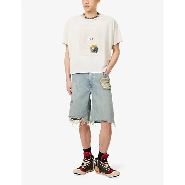 PALY HOLLYWOOD Belted Distressed Shorts