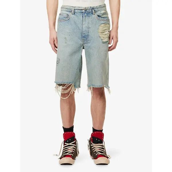 PALY HOLLYWOOD Belted Distressed Shorts