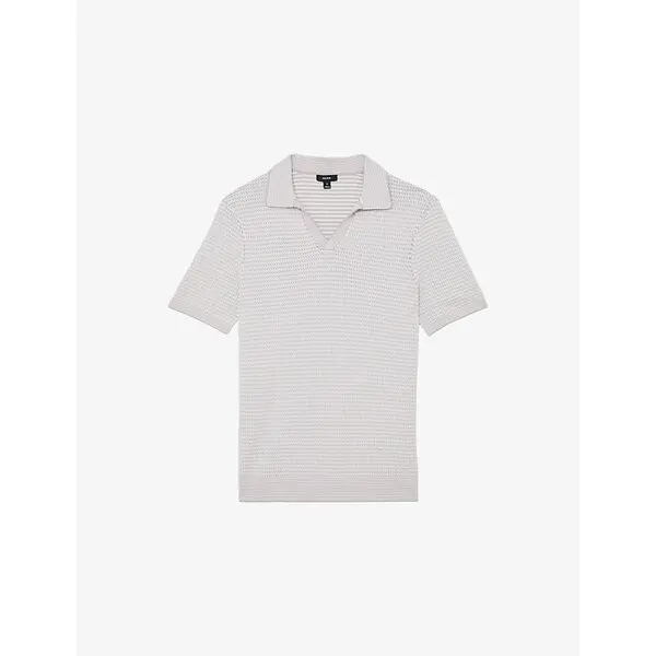 REISS Redbury Short-sleeved Knitted Polo Shirt