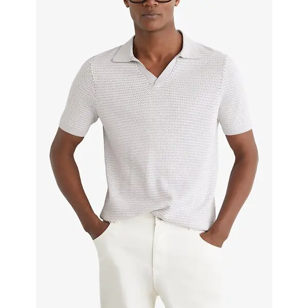 REISS Redbury Short-sleeved Knitted Polo Shirt