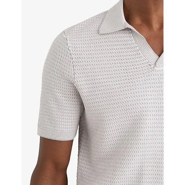 REISS Redbury Short-sleeved Knitted Polo Shirt