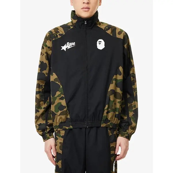 A BATHING APE Camo-print Funnel-neck Shell Jacket
