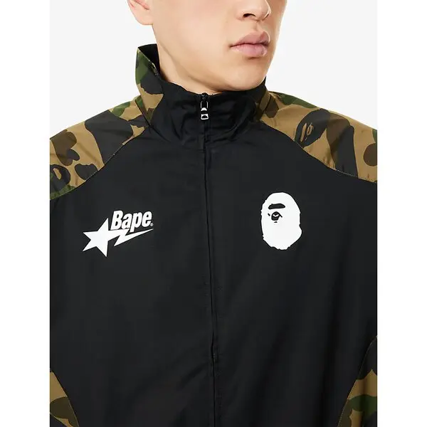 A BATHING APE Camo-print Funnel-neck Shell Jacket