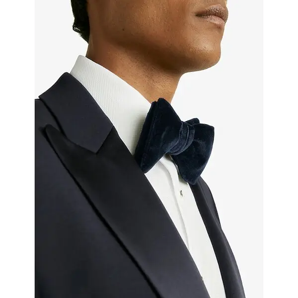 REISS Velvet Bow Tie - Navy