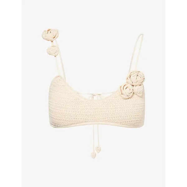 Devon Windsor Adrienne Crochet Bikini Top - Vanilla