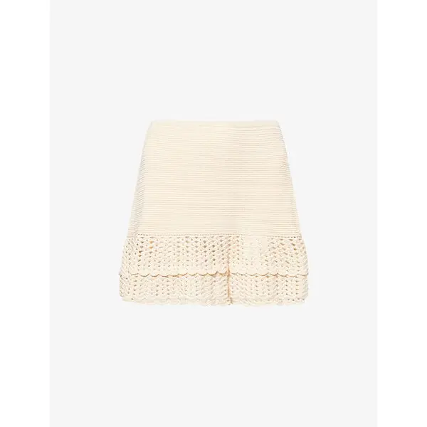 Devon Windsor Wrenn Crochet Mini Skirt - Vanilla