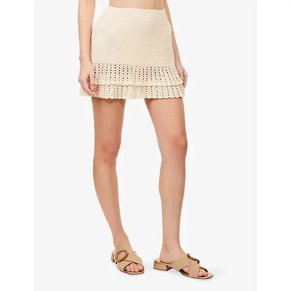 Devon Windsor Wrenn Crochet Mini Skirt - Vanilla