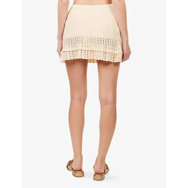 Devon Windsor Wrenn Crochet Mini Skirt - Vanilla