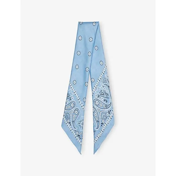 Max Mara Bandana-print Square Silk Scarf - Light Blue
