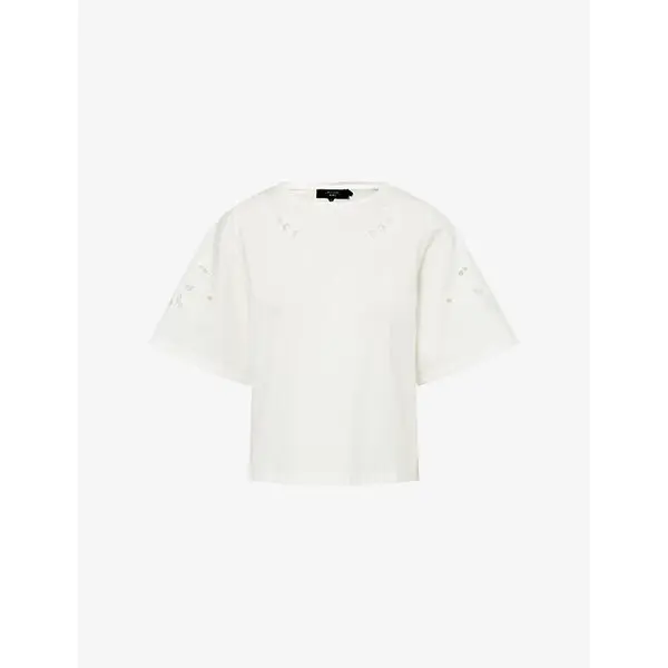 Max Mara Embroidered Cotton Top - White