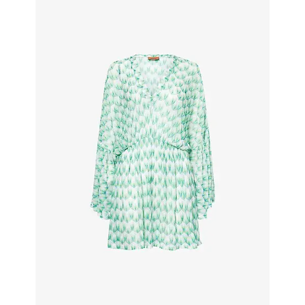 Missoni Zig-zag Raschel Lace Knit Cover-up - Multi Light Blue/green