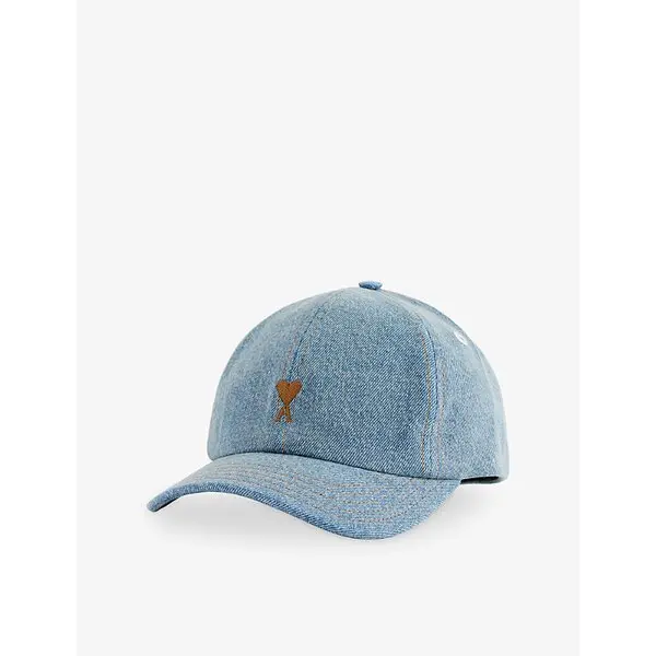 Ami Embroidered-logo Denim Baseball Cap - Bleu Used