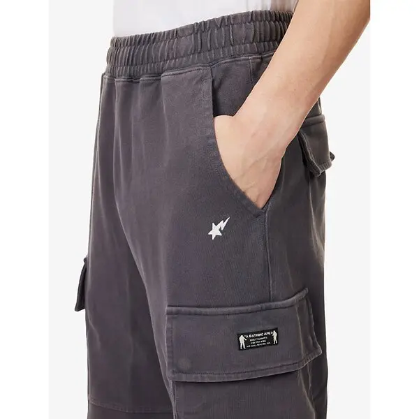 A BATHING APE Cargo Patch-pocket Cotton Jogging Bottoms