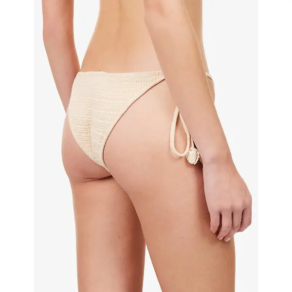 Devon Windsor Ammie Crochet Knit Bikini Bottom - Vanilla