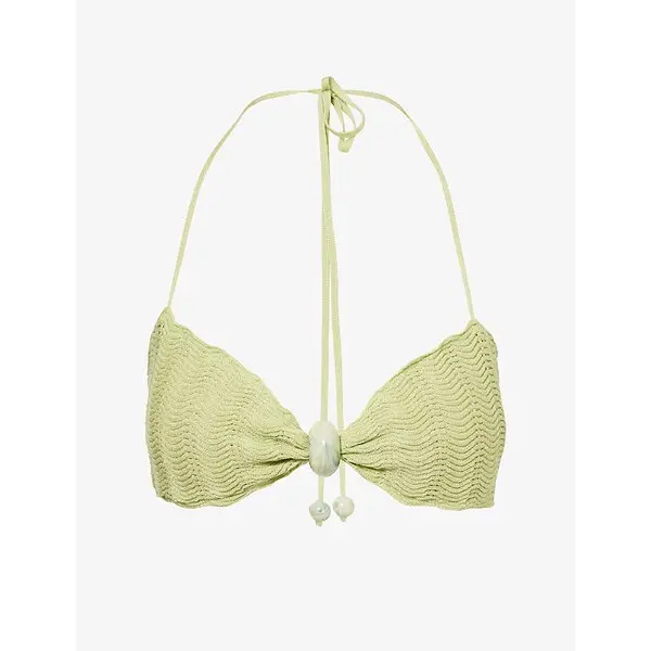 Devon Windsor Kyla Open-knit Bikini Top - Matcha