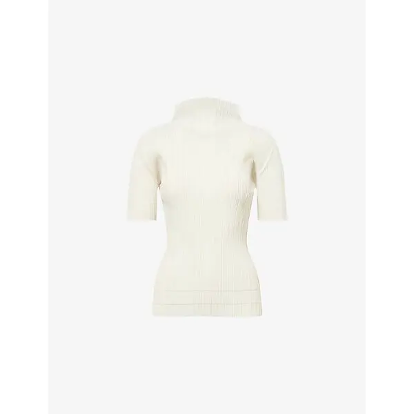 Issey Miyake Pleated Knit Top - Off White