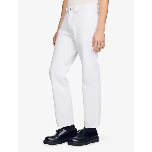 Sandro Tapered-leg Mid-rise Denim Jeans - White