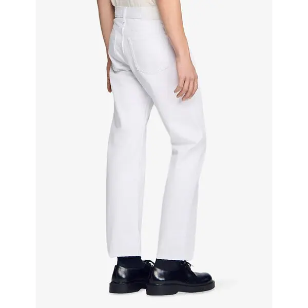 Sandro Tapered-leg Mid-rise Denim Jeans - White