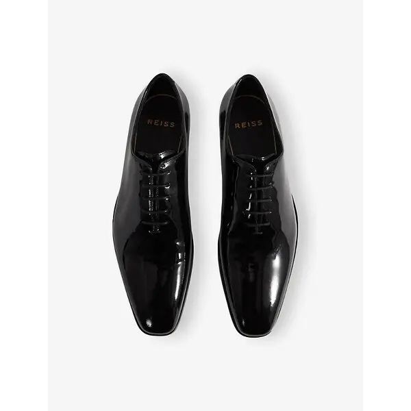 REISS Lace-up Patent-leather Shoes
