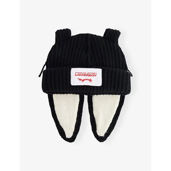 CHARLES JEFFREY Chunky Rabbit Beanie - Black