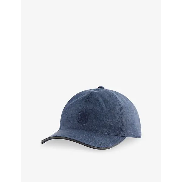 Corneliani Embroidered-logo Woven Baseball Cap - Dark Ceruole Blue