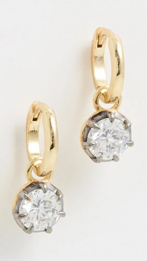 Shashi Roux Georgian Cut Moissanite Huggies
