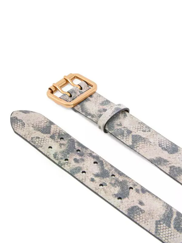 Pinko Embossed Leather Python Print Belt