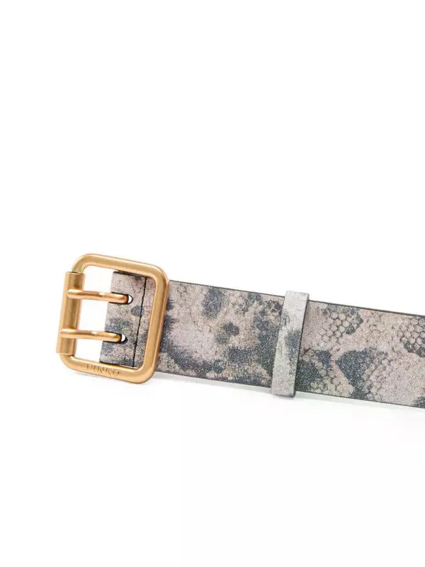 Pinko Embossed Leather Python Print Belt