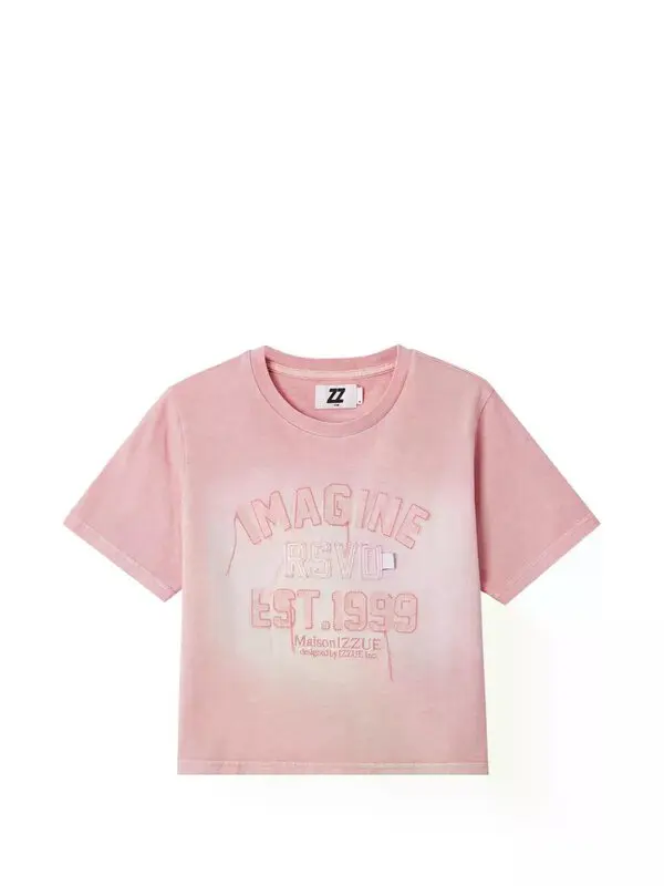 Izzue Embroidered Cropped T-shirt