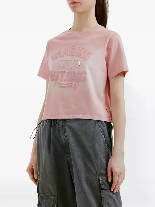 Izzue Embroidered Cropped T-shirt