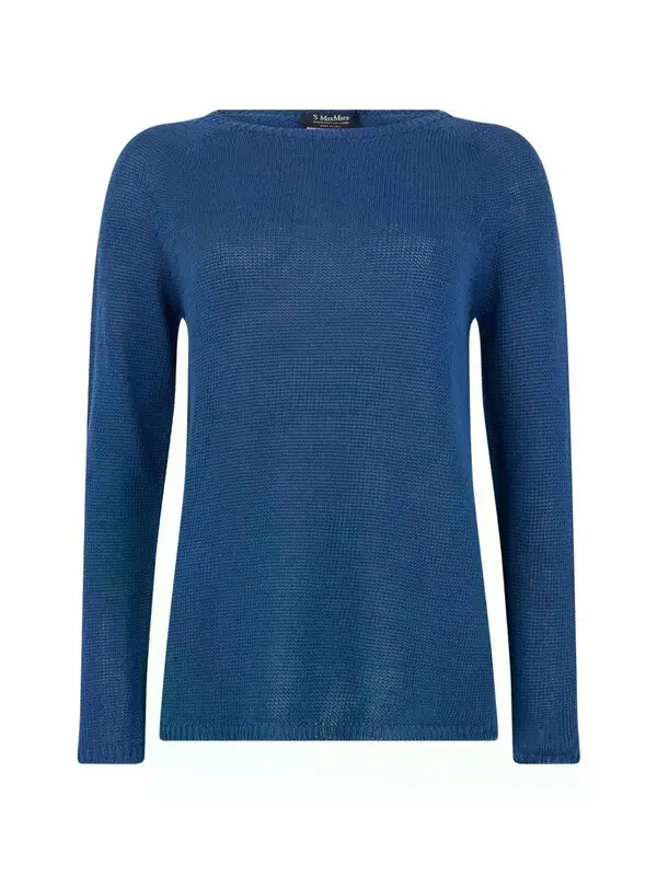 Max Mara Boat-neck Long-sleeved Top - Blue