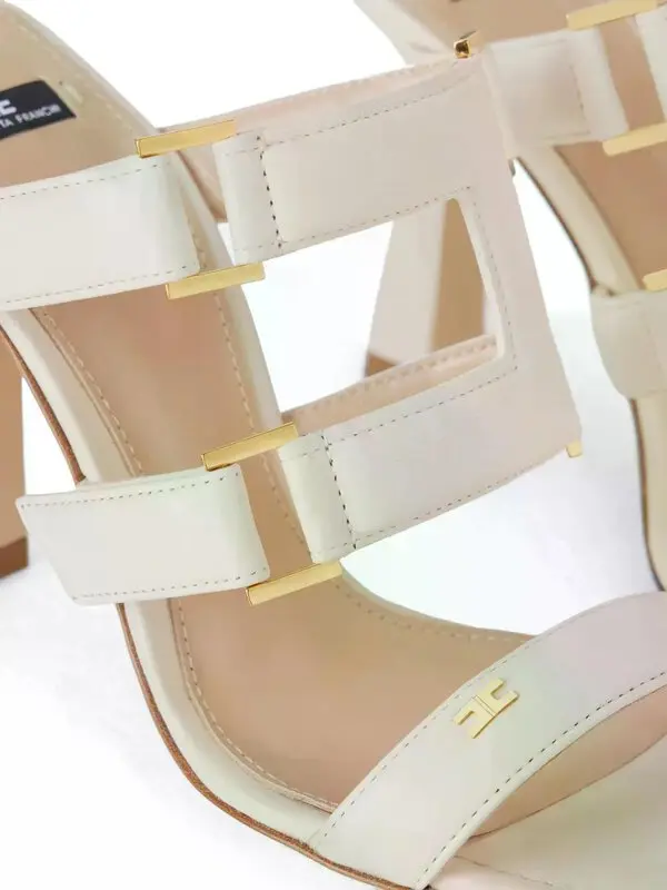 Elisabetta Franchi Logo Detail Strappy High Heel Sandals