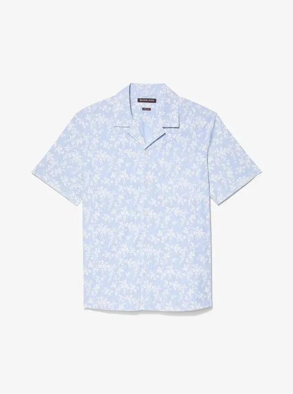Michael Kors Floral Stretch Cotton Short-sleeve Shirt