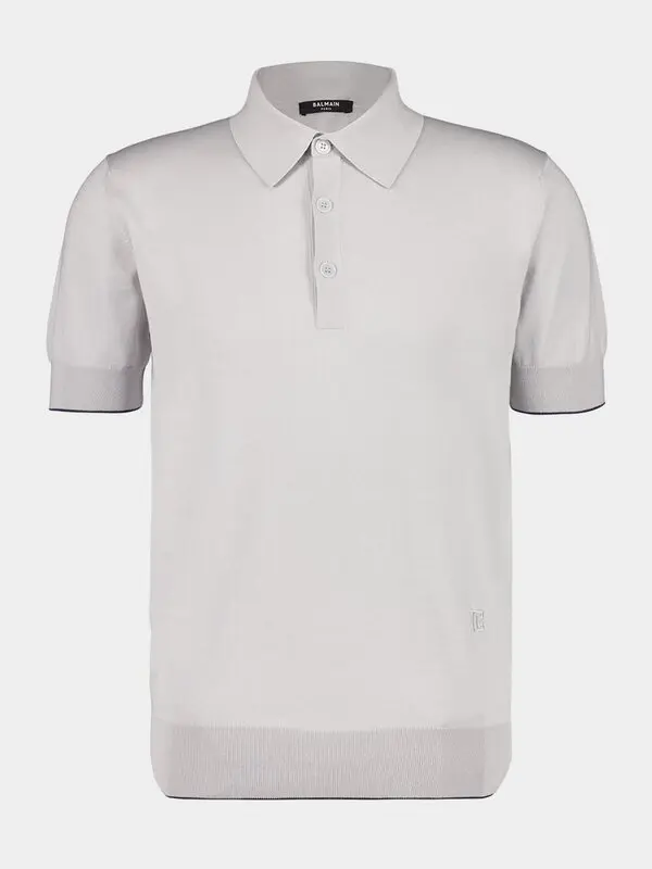 Balmain Polo Regular Fit Cotton Silk Knit