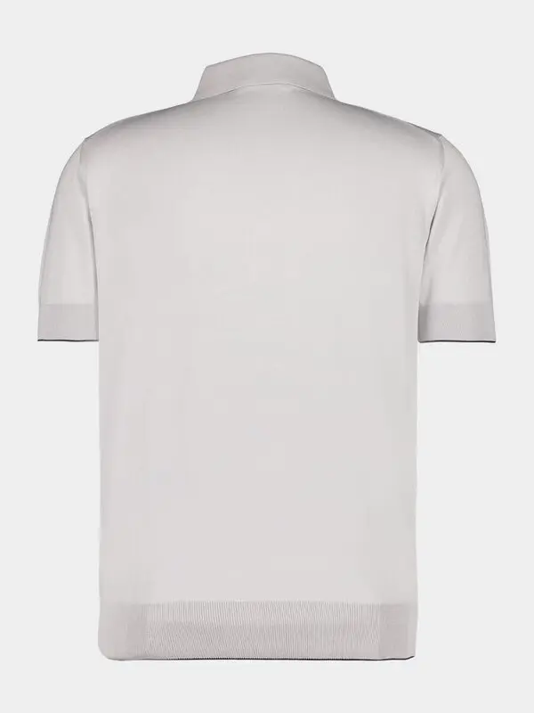 Balmain Polo Regular Fit Cotton Silk Knit