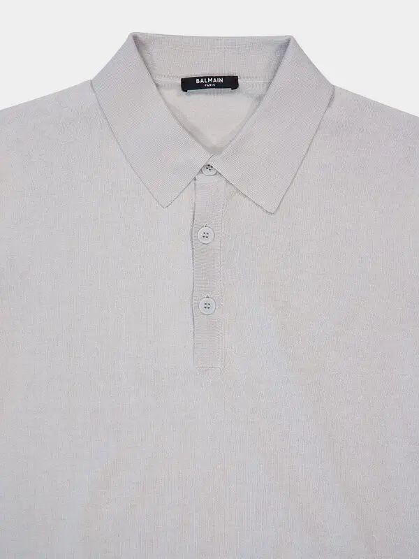 Balmain Polo Regular Fit Cotton Silk Knit