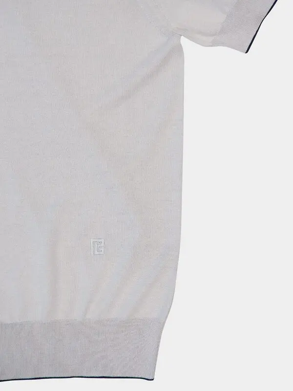 Balmain Polo Regular Fit Cotton Silk Knit