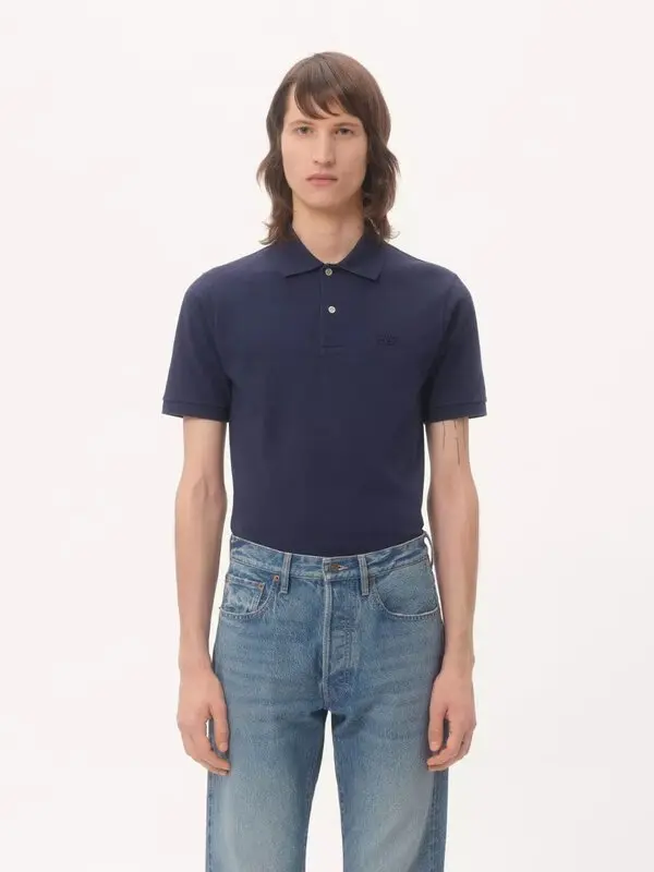 Valentino Garavani Indigo Cotton Piqué Polo Shirt