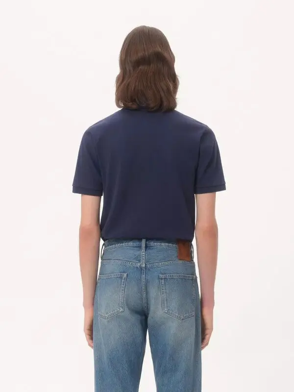 Valentino Garavani Indigo Cotton Piqué Polo Shirt