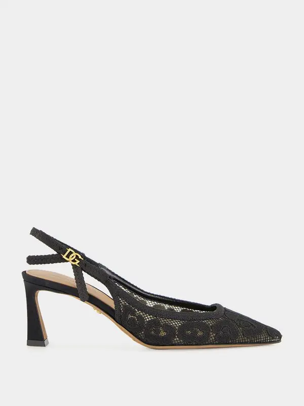 Dolce & Gabbana Lace Slingback Pumps - Black